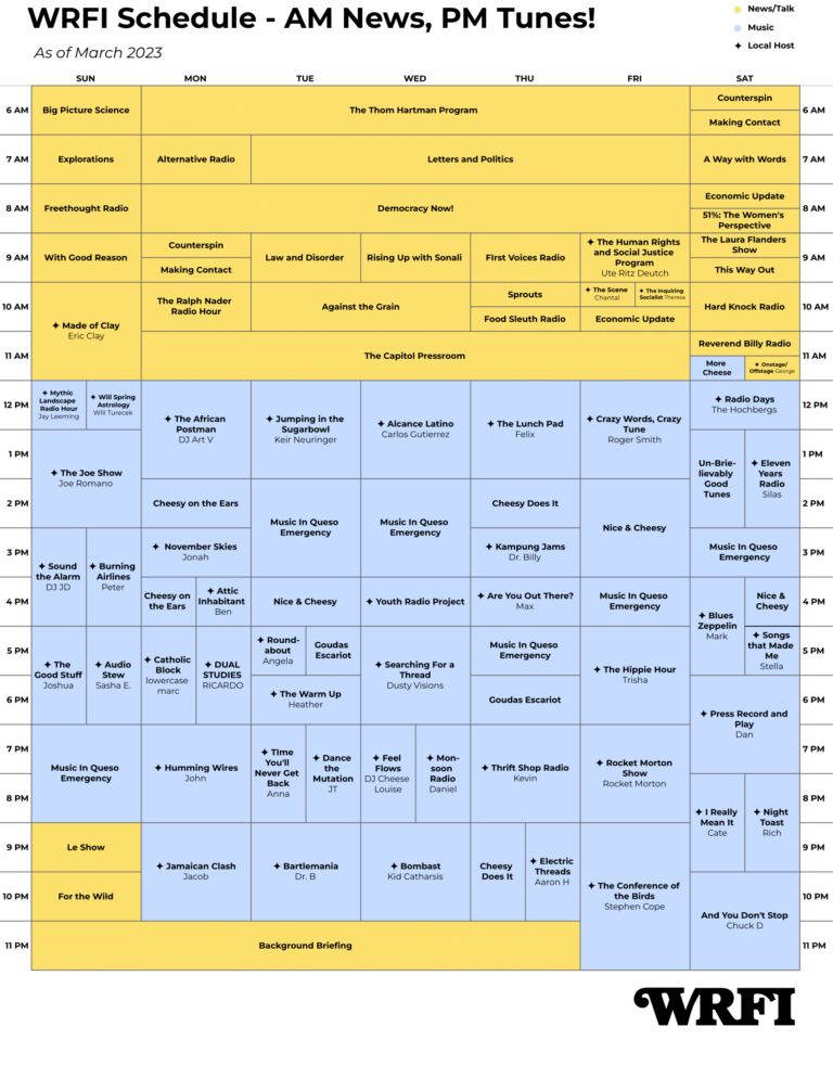 Program Schedule - WRFI Community Radio