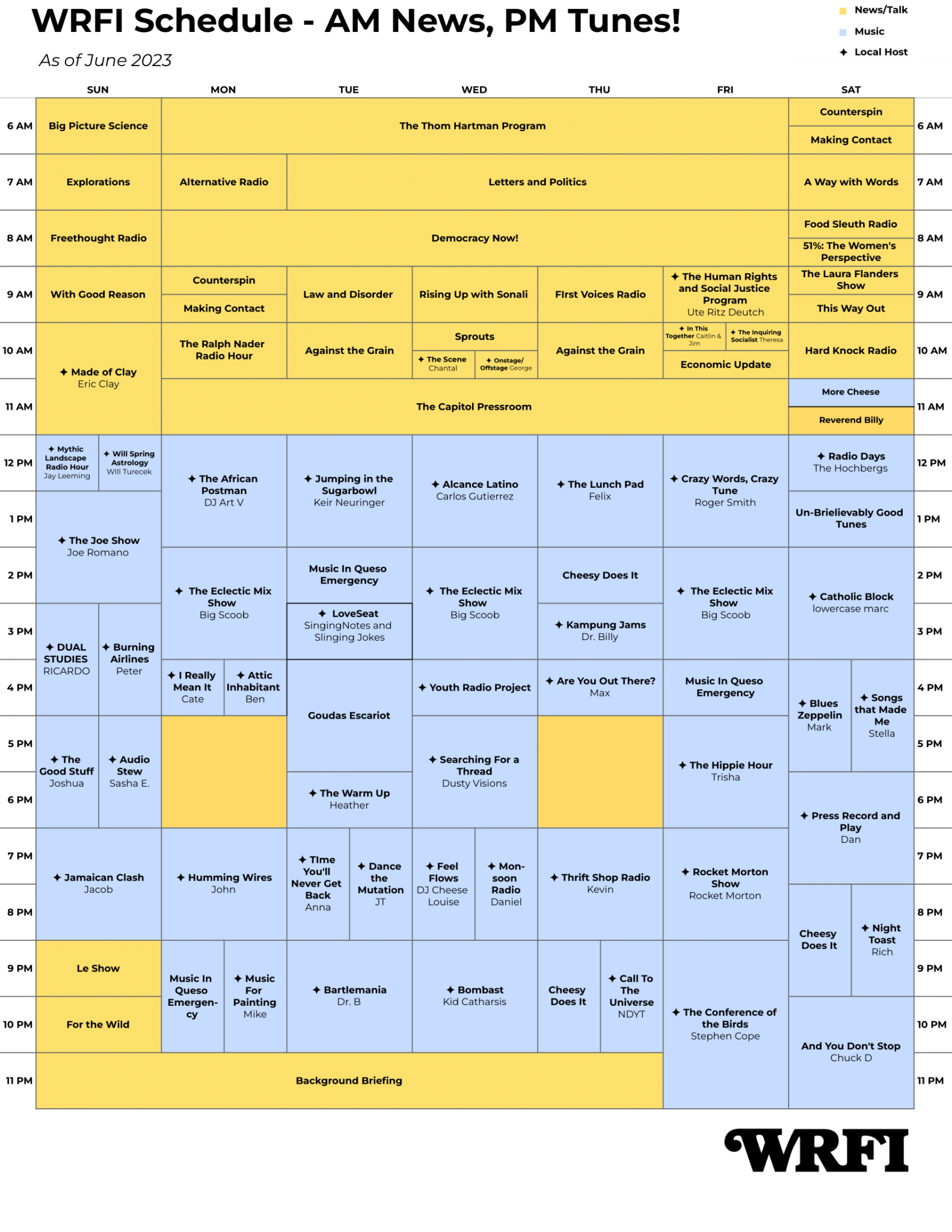 Program Schedule - WRFI Community Radio