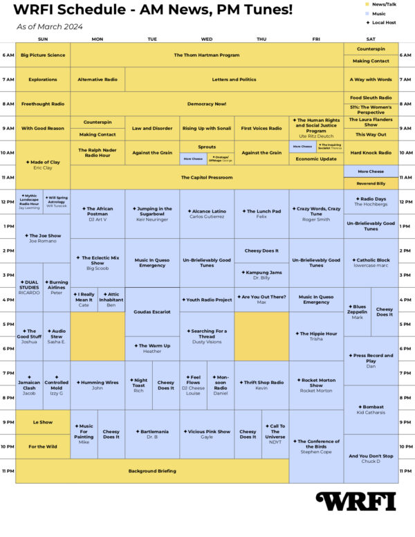 Program Schedule – WRFI Community Radio
